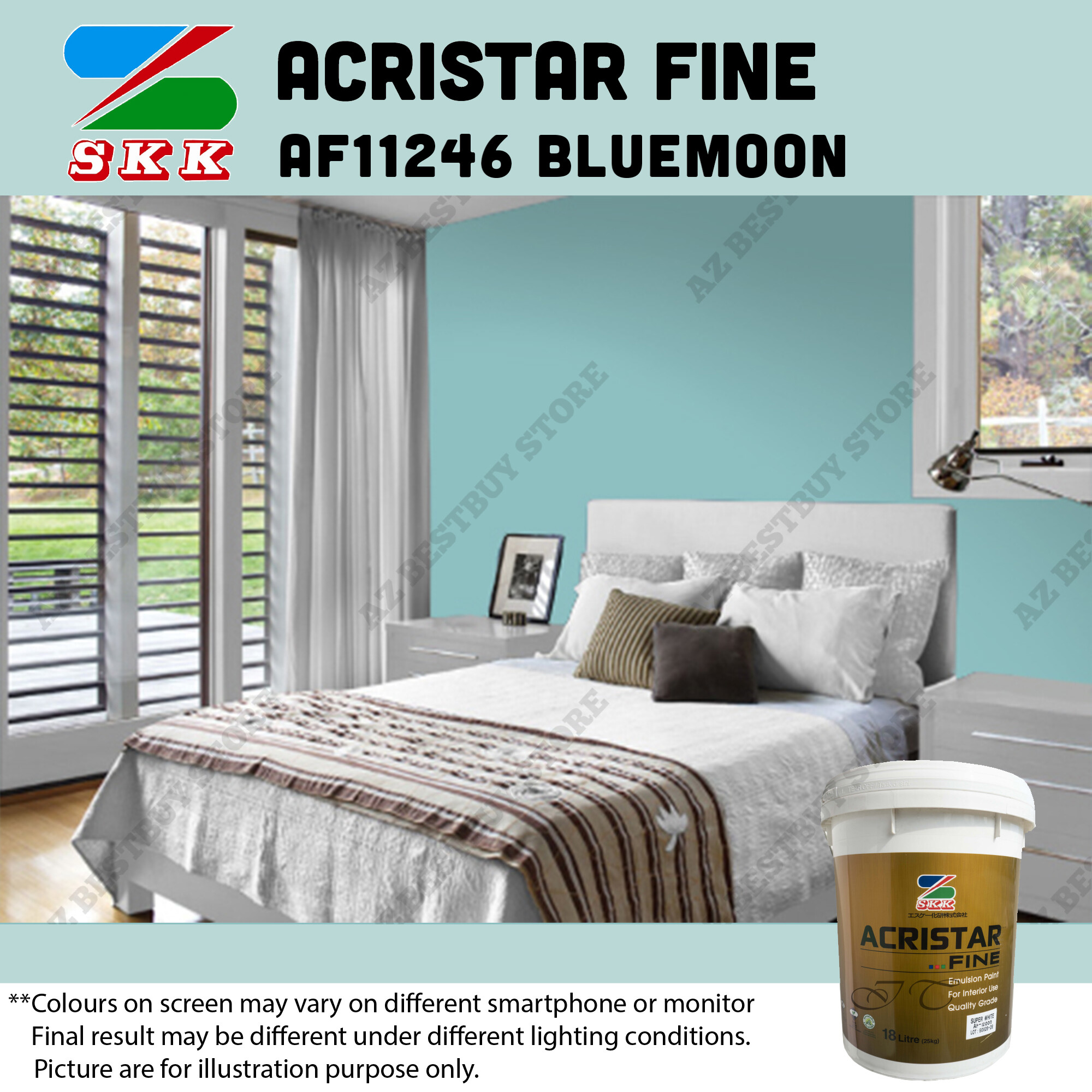 SKK Acristar Fine 18L Emulsion Paint for Interior Wall and Ceiling Cat ...