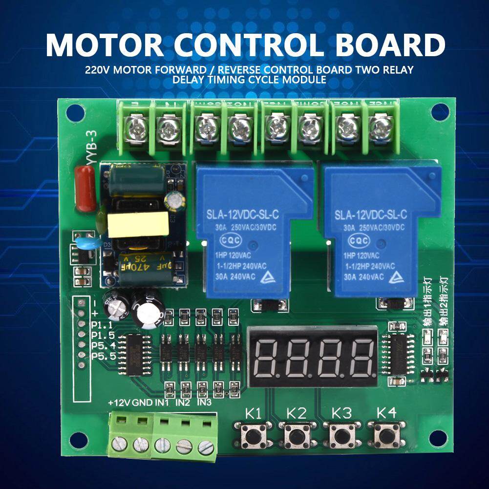 220V Motor Forward / Reverse Control Board Two Relay Delay Timing Cycle ...