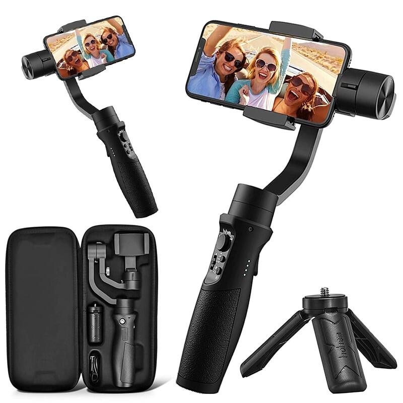 1【 Cw】3-Axis ไม้กันสั่นสำหรับสมาร์ทโฟนกล้องแอ็กชัน Gopro Stabilizer ...