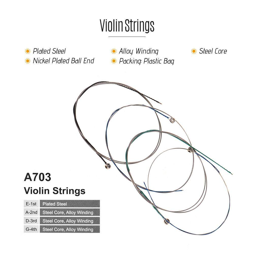 Alice A703 Universal Full Set (E-A-D-G) Violin Fiddle Strings Steel Core Alloy Winding - SENT ...