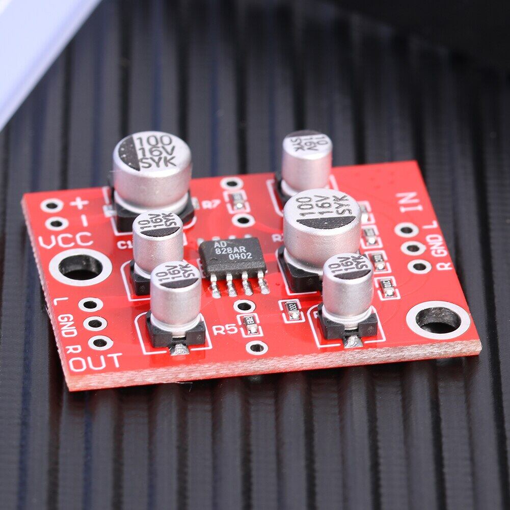 5-15v Ad828 Chip Stereo Preamplifier Board Module Preamp Power Preamp ...