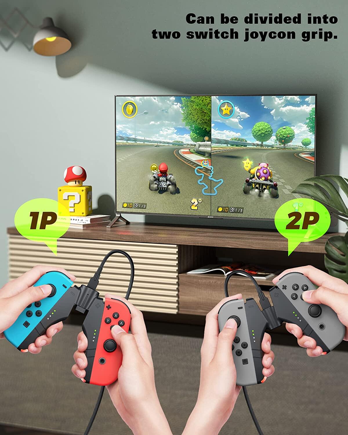 Dobe 2 Pack Joycon Charging Grip สำหรับ Nintendo Switch/oled,3 In 1 Joy Con Charger/comfort Grip ...