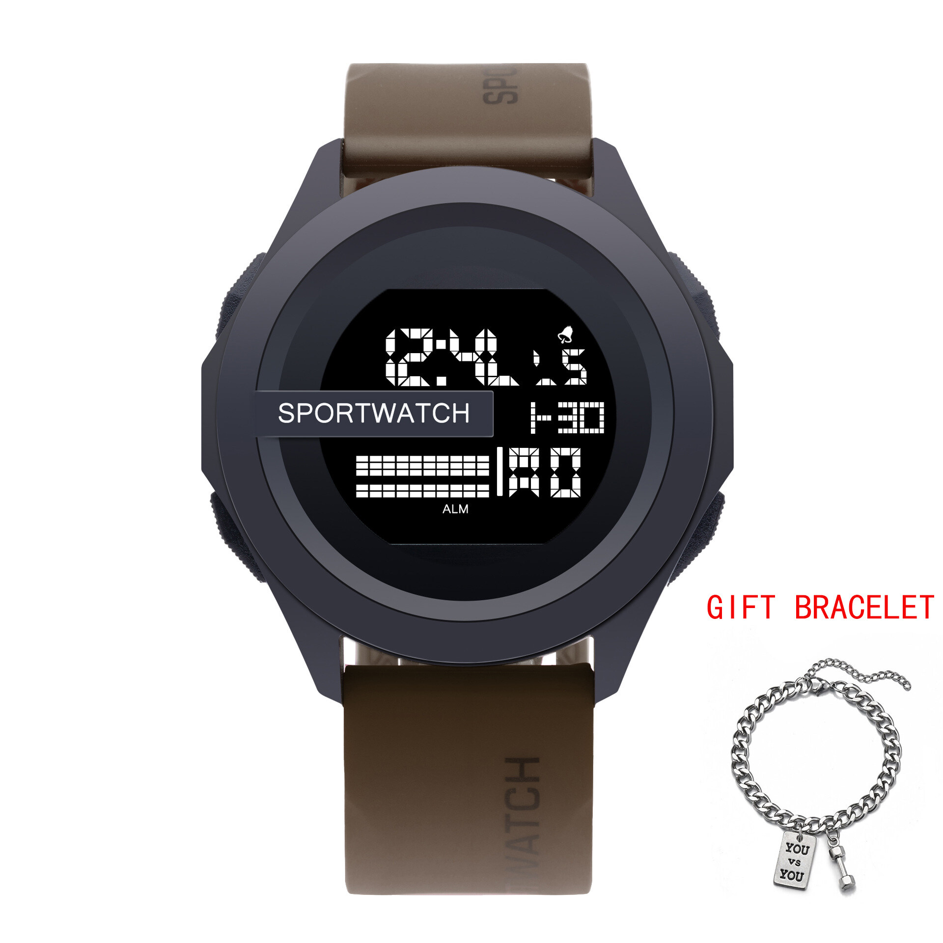 POSHI Original Men Watch Waterproof Alarm Chronograph Countdown Digital ...