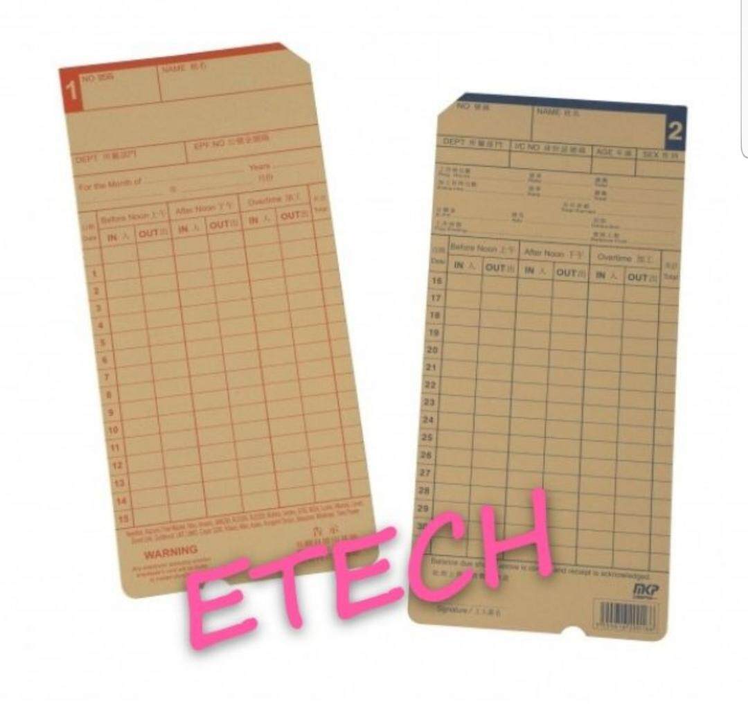 Punch Card/Time Card (100pcs/pack) For Time Recorder | Lazada