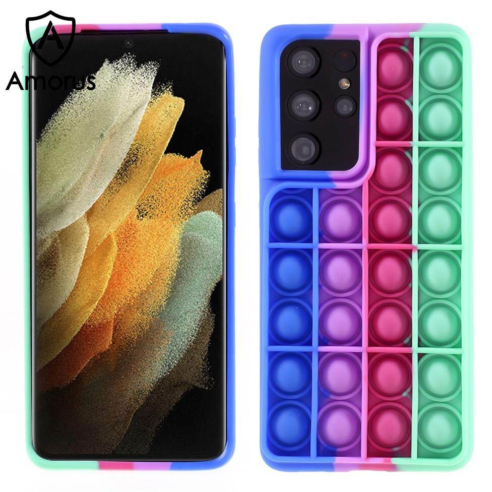 Amorus Push Pop Bubble Pressure-Released Silicone Phone Case Back Cover ...