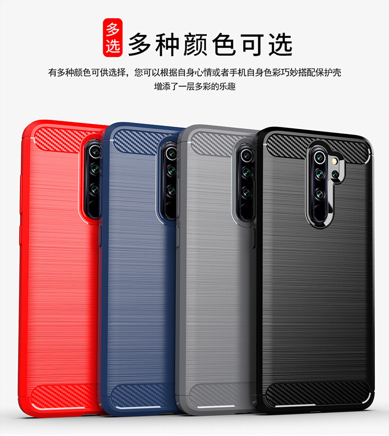 Xiaomi Redmi Note 8 Pro Case Redmi Note8Pro คาร์บอนไฟเบอร์ TPU ซิลิโคนอ่อนนุ่มฝาหลังเกราะเคส ...