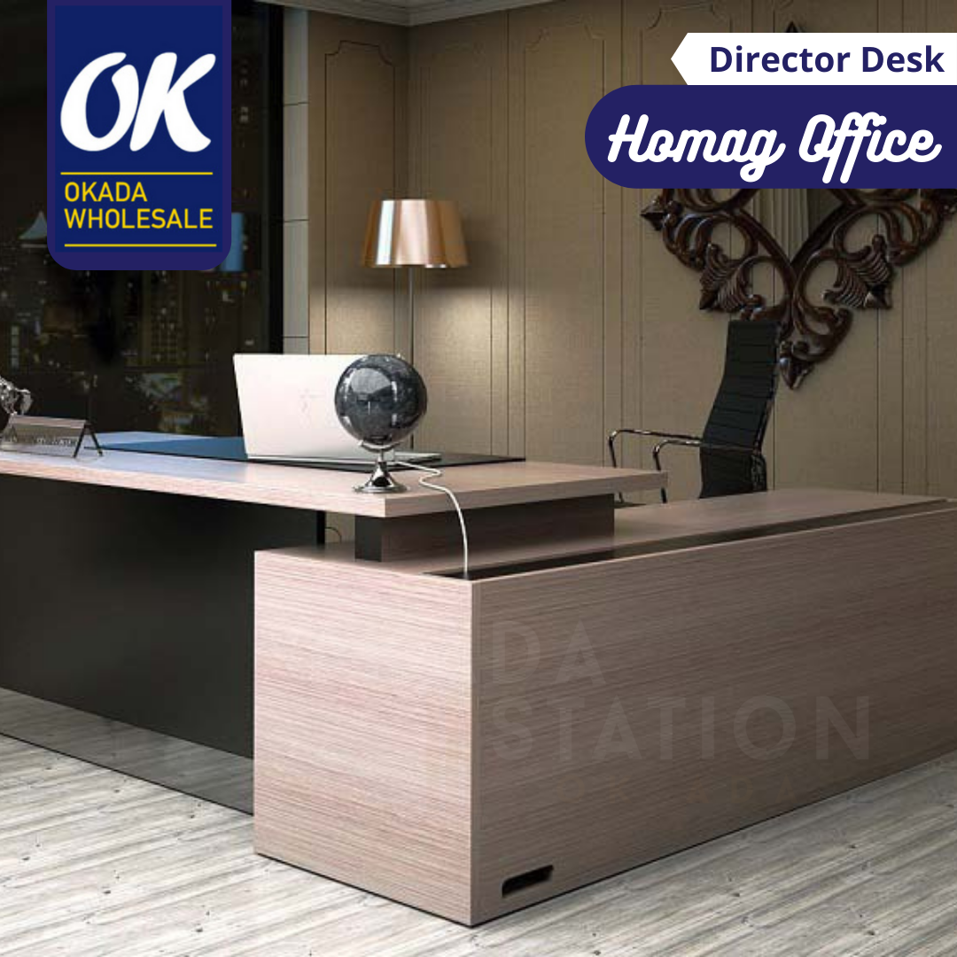 OKADA Director Table HOMAG / Office Table with Drawer / Meja Pejabat ...