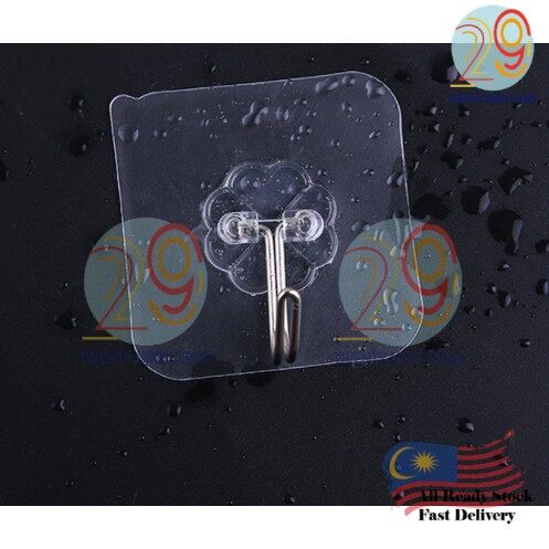 3pcs Magic Hook Stainless Steel Hook 10kg Transparent Wall Kitchen ...