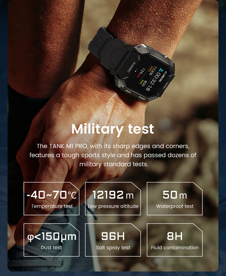 Jnan KOSPET TANK M1 PRO Smart WatchRugged Outdoor Sport Fitness Tracker ...
