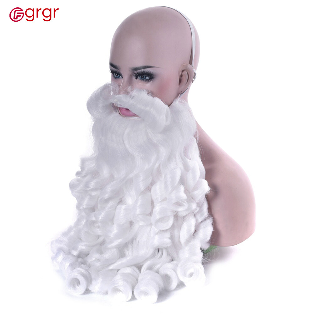 Fgrgr ซานตาคลอสวิกเครายาวสีขาวชุดแฟนซีเครื่องประดับคอสตูมสำหรับปาร์ตี้ ...