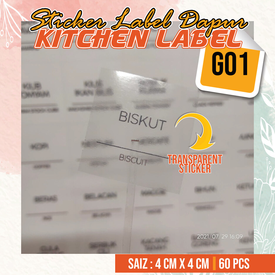 60pcs Sticker Label Dapur | Lazada