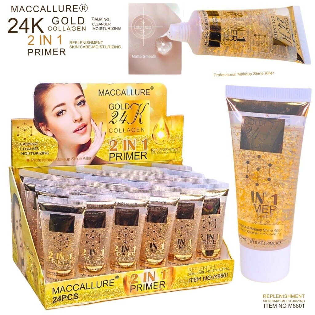 Gold PRIMER - MACCALURE 24K Gold And Collagen 2in1 Cooling Matte Primer ...