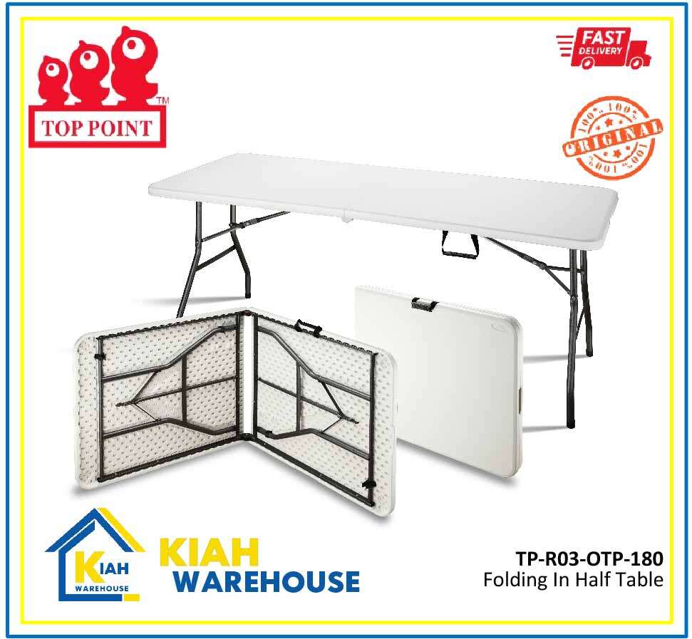 6FT Meja Lipat TOP POINT 180cm Folding In Half Table Lipat Banquet ...