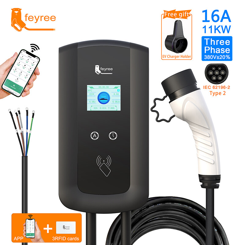 Feyree EV Charger Type 2 ที่ชาร์จรถไฟฟ้าEV สถานีชาร์จสายเคเบิล Type2 32A EVSE Wallbox รถยนต์ ...
