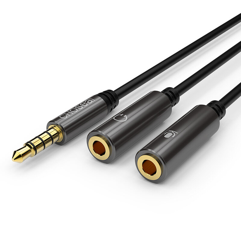 Akihabara computer headset adapter phone microphone 2-in-1 adapter ...