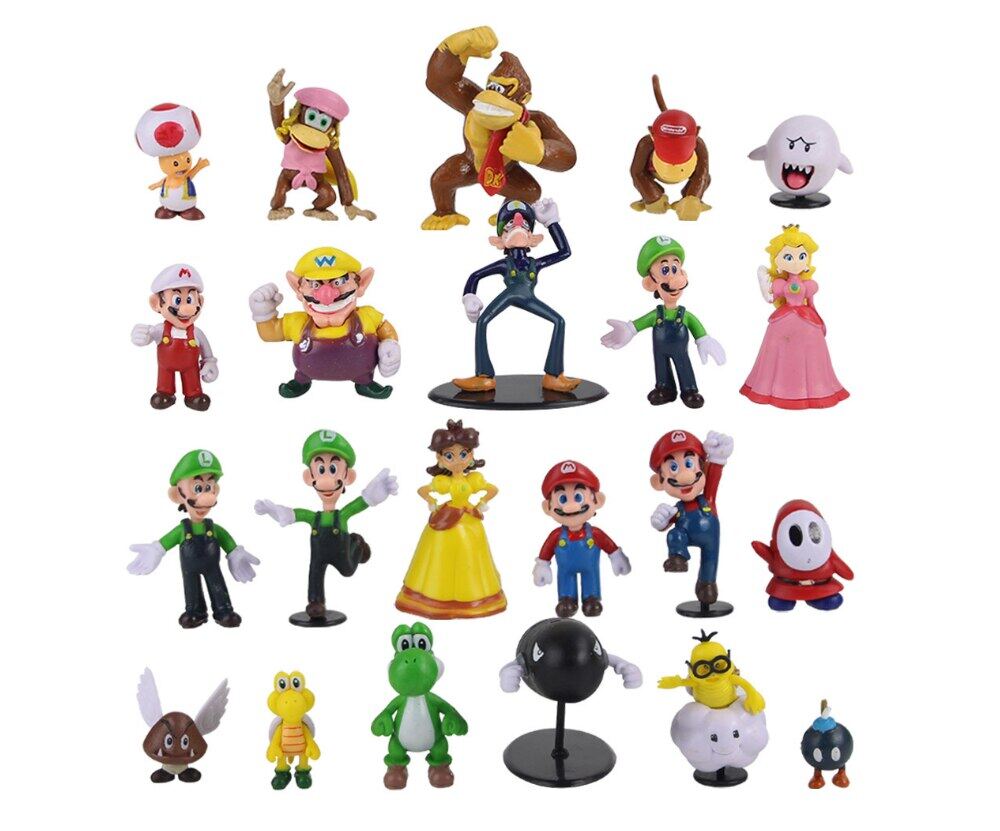 Pcs/Lot PVC Super Mario Bros Actionตัวเลขของเล่นตุ๊กตาYoshiพีชเจ้