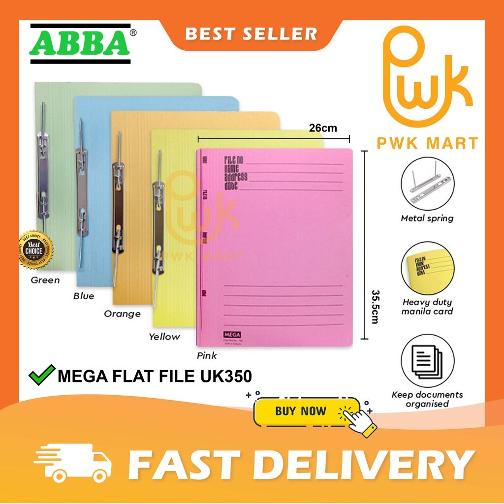 Mega Manila Spring Flat File/Manila Fail Kertas/File Filing/350(UK ...