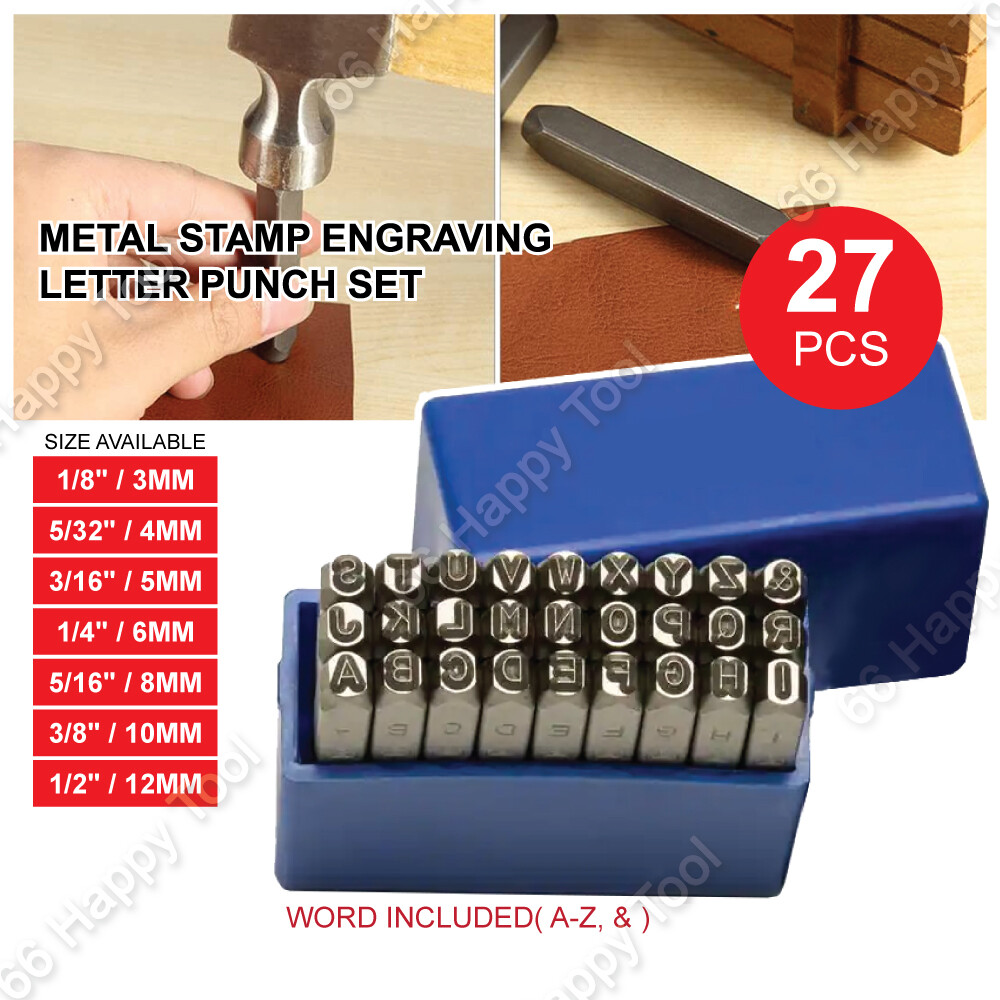 Metal Stamp Set Engraving Punch Set 3-6mm Letter (A-Z,&) Number (0-8 ...