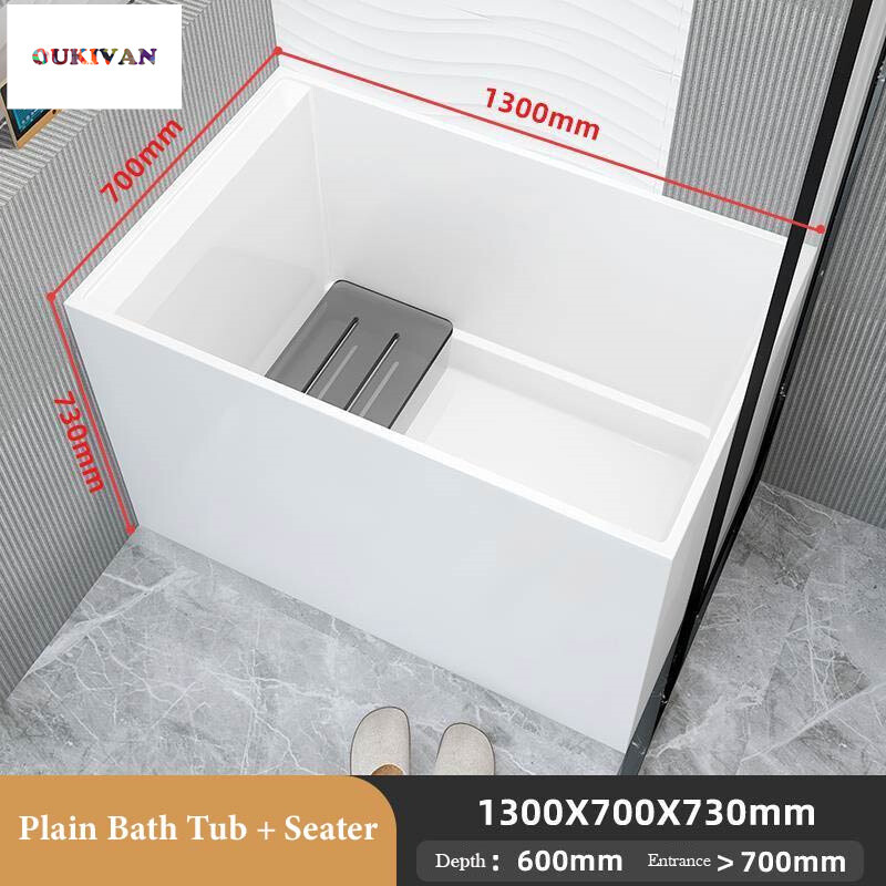 Bathtub Tab Mandi Free Standing With Removable Seater Rectangle Deep ...