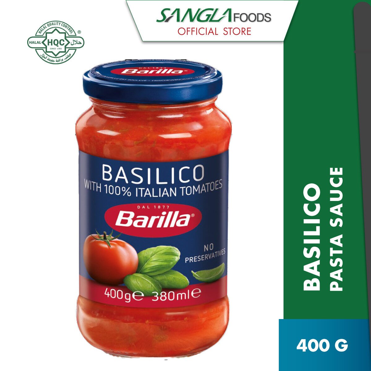 Barilla Basil Pasta Sauce with Italian Tomato (400g) Halal Certified ...