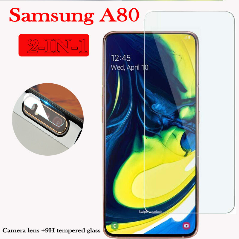 2 In 1 on For Samsung Galaxy A80 Camera Lens Film & 9D Full Cover ...