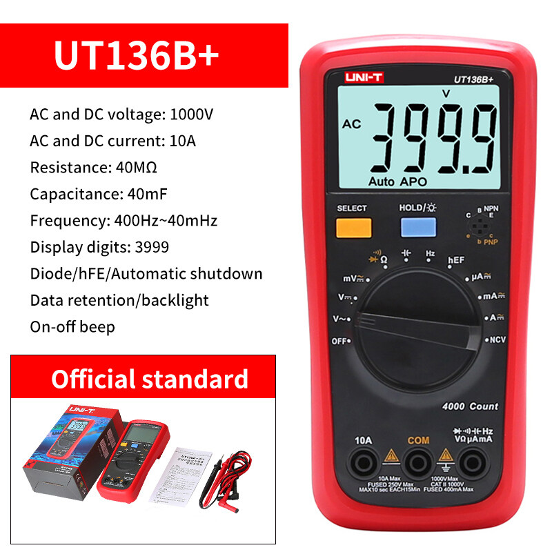 UNI-T UT136B UT136C Plus Digital Multimeter Voltmeter Ammeter Ohmmeter ...