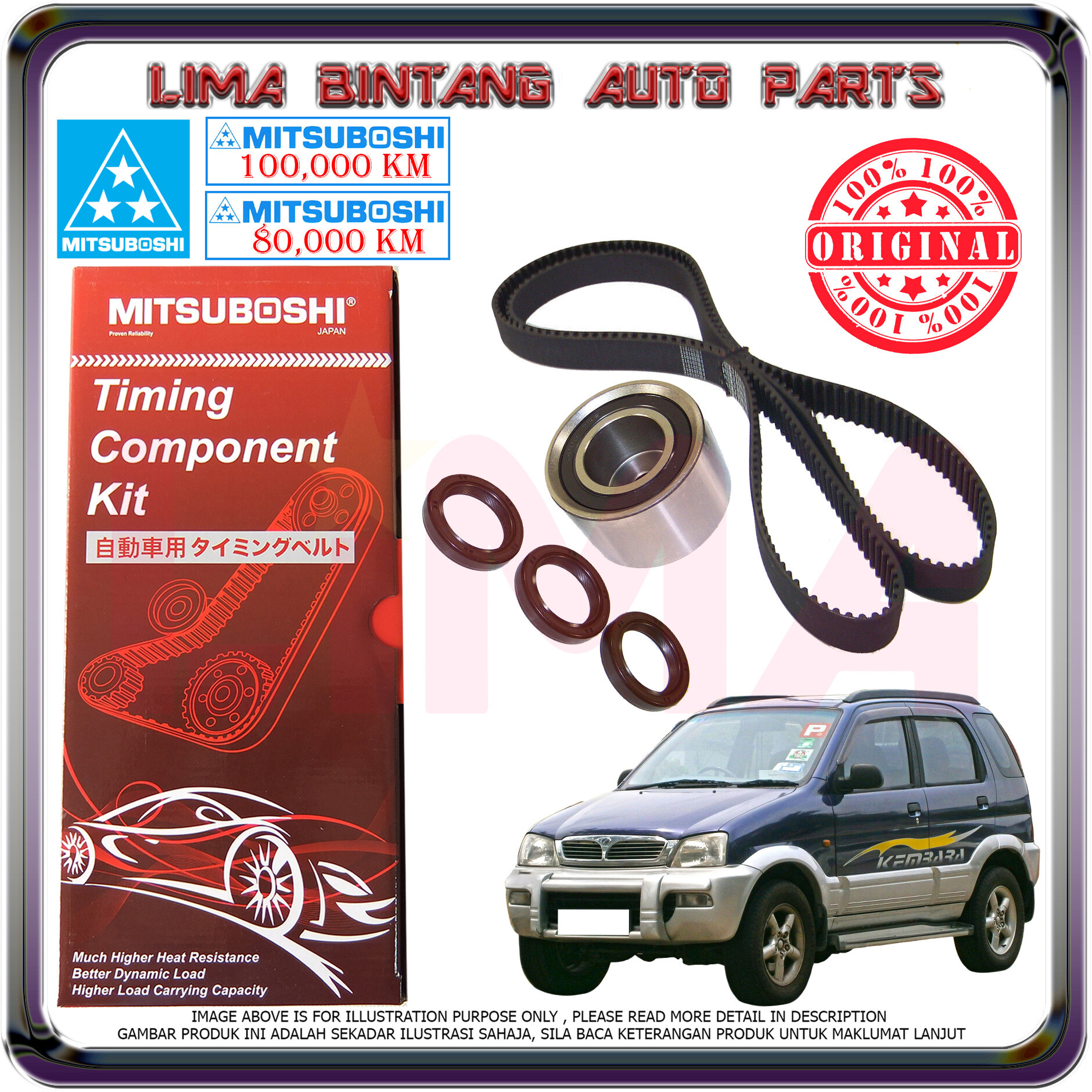 Perodua Kembara 1.3 Timing Belt Kit Set Mitsuboshi *Original* ( HC-EJ ...