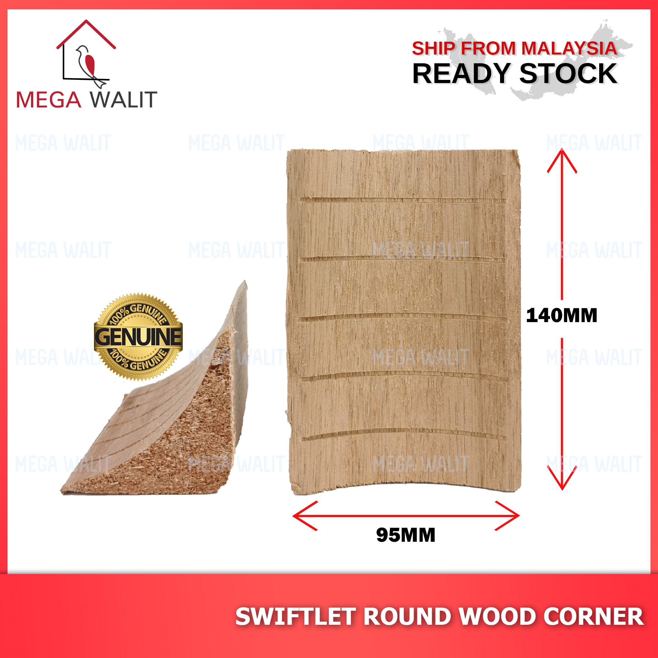 [PCS] Swiftlet Round Wood Corner (Kayu Sudut Bulat Rumah Walet) for ...
