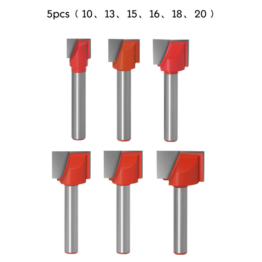 6mm Shank Bottom Cleaning Router Bit Set, 6-Piece Slotting Router Bit ...