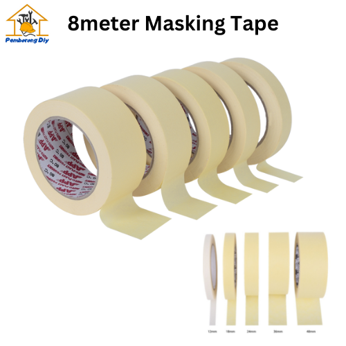 Masking Tape White Tape Kertas Packaging Tape (12mm /18mm/24mm/48mm) x ...