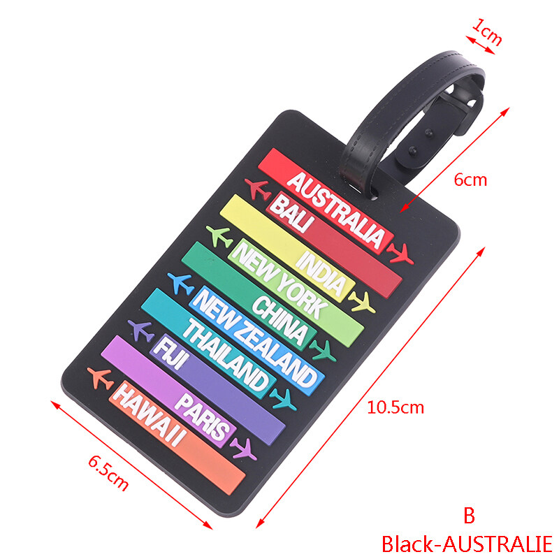 Creative 3D Letters Soft PVC Luggage Tag Travel Backpack Luggage Tag ...