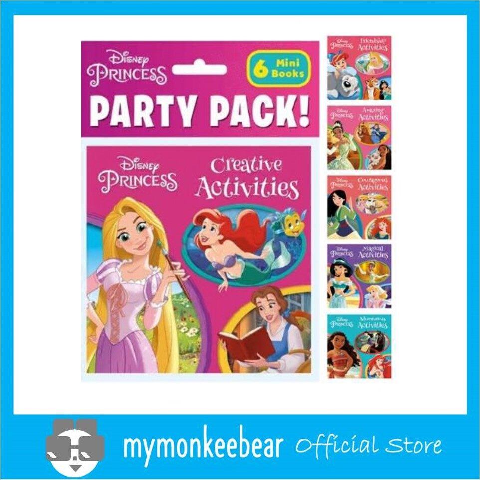 Disney Princess Colouring & Activity 6 Mini Books Party Pack for Kids ...