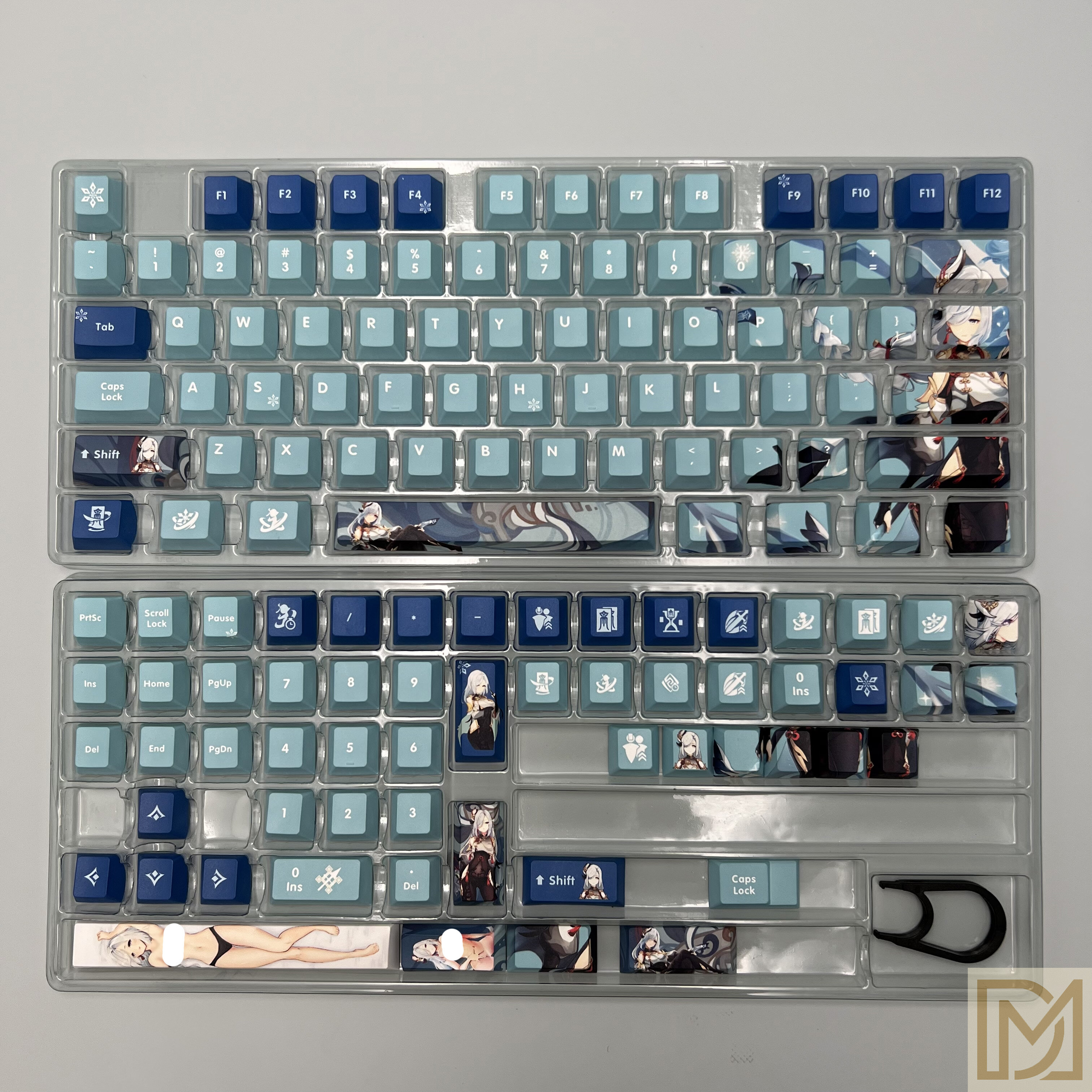 Shen He Genshin Impact Keycap PBT Dye Sub Cherry Shenhe Keycaps 130pcs ...