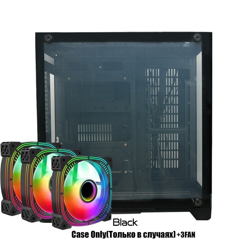 240 Water Cooling Dual Glass Side Transpatent MATX Computer Case DIY PC ...