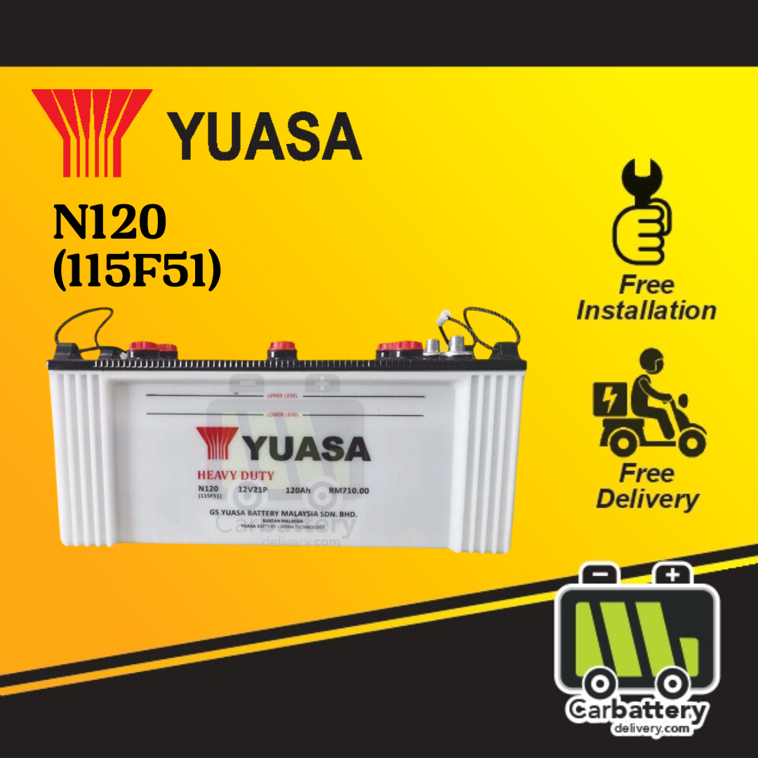 [Installation Provided] Yuasa N120 115F51 Heavy Duty Conventional ...
