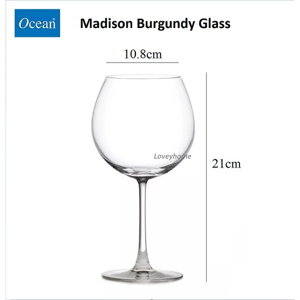 (6pcs) Ocean Madison Burgundy Stem Glass 22oz Red Wine Fine Dining ...