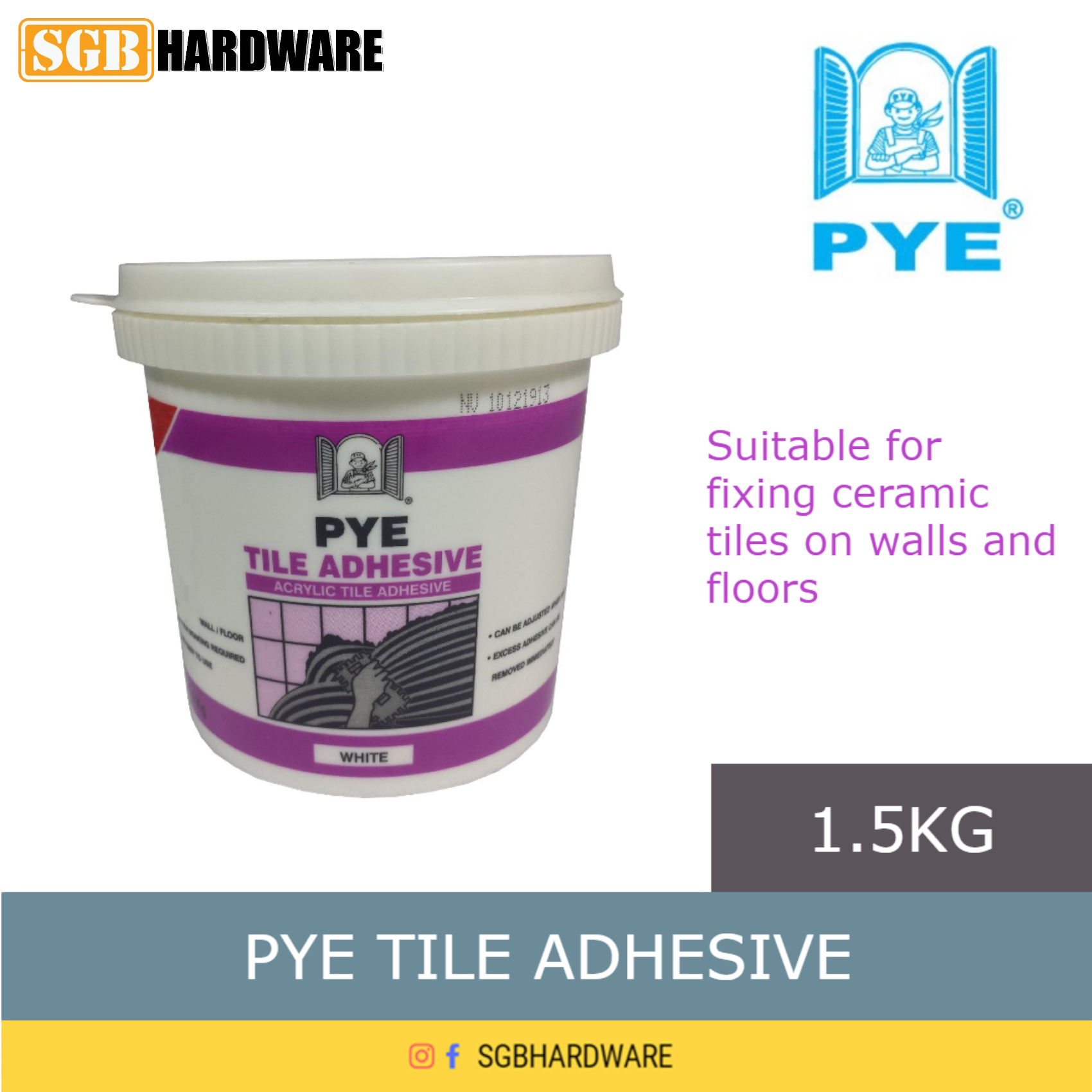 PYE Tile Adhesive Glue Tile 1.5kg / Gum Jubin Ceramic Tiles UP | Lazada