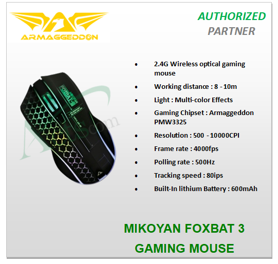 ARMAGGEDDON MIKOYAN FOXBAT 3 MULTI-COLOR EFFECT GAMING MOUSE | Lazada
