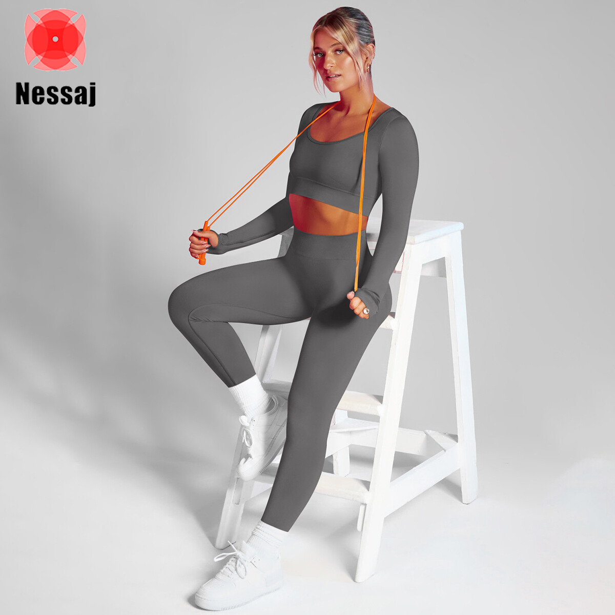 Nessaj ชุดโยคะผู้หญิงที่ไร้รอยต่อกีฬาเสื้อโยคะออกกำลังกายโยคะเสื้อผ้า ...