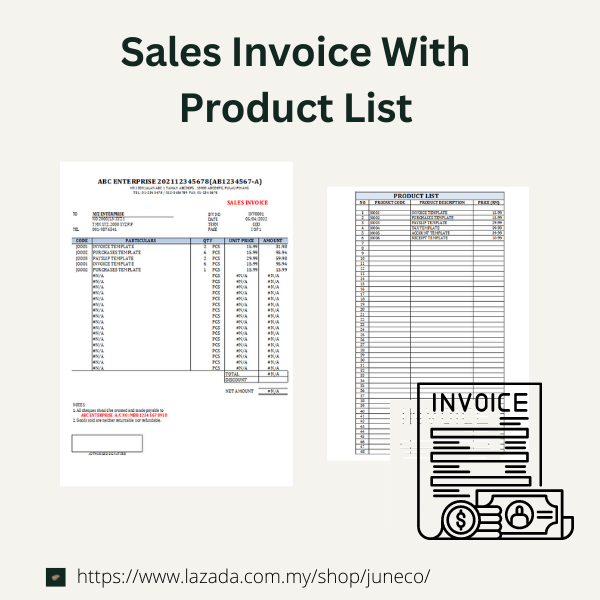 INVOICE TEMPLATE SALES INVOICE TEMPLATE INVOICE WITH PRODUCT LIST | Lazada