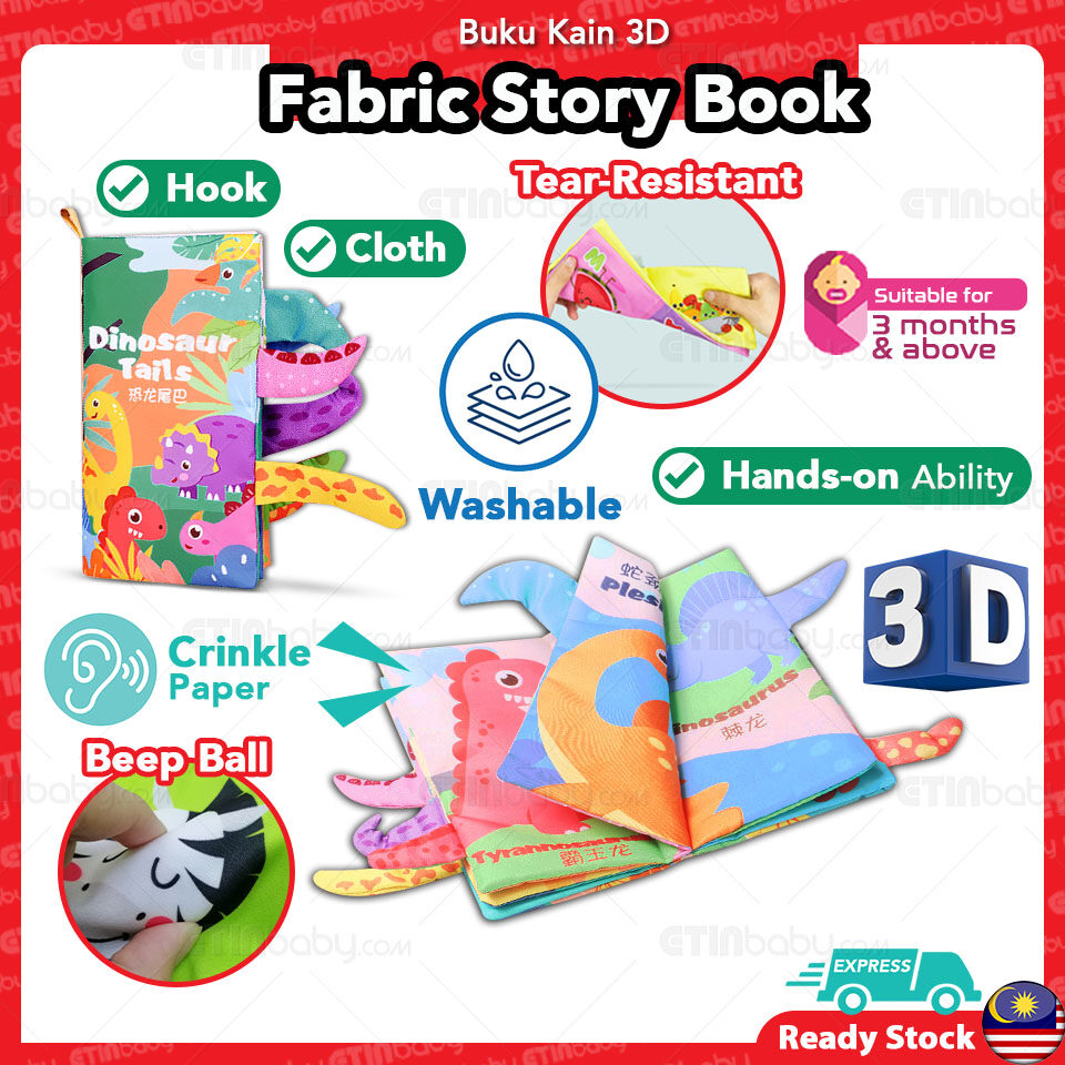 Baby Cloth Book Early Learning Kids Book 3D Fabric Story Book Baby ...