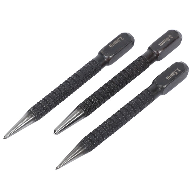 3pcs High-carbon Steel Center Punch Set 10cm Non Slip Center Punch For ...