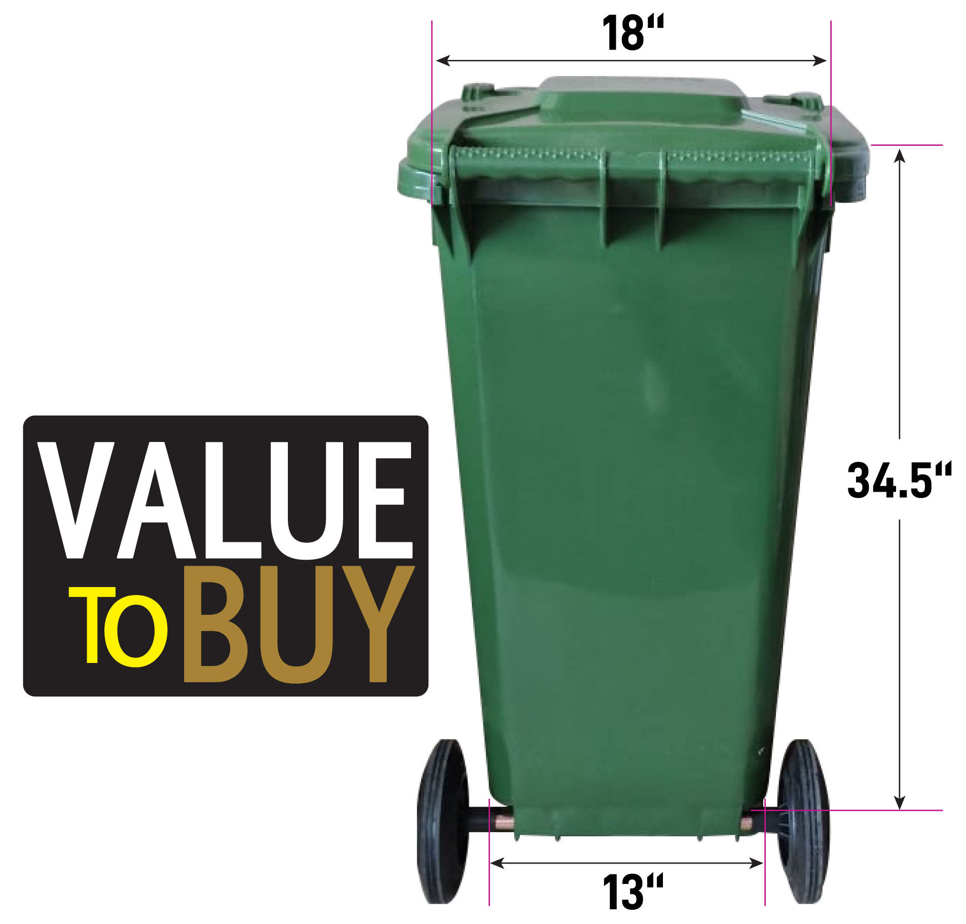*Value to BUY_[120Liter] Big Green Dustbin / Large Outdoor Green ...