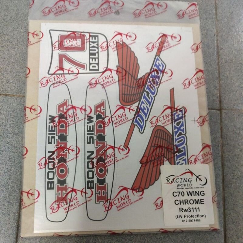 Stiker Sticker Body Stripe Cover Set (wing) Honda C70 Wing | Lazada