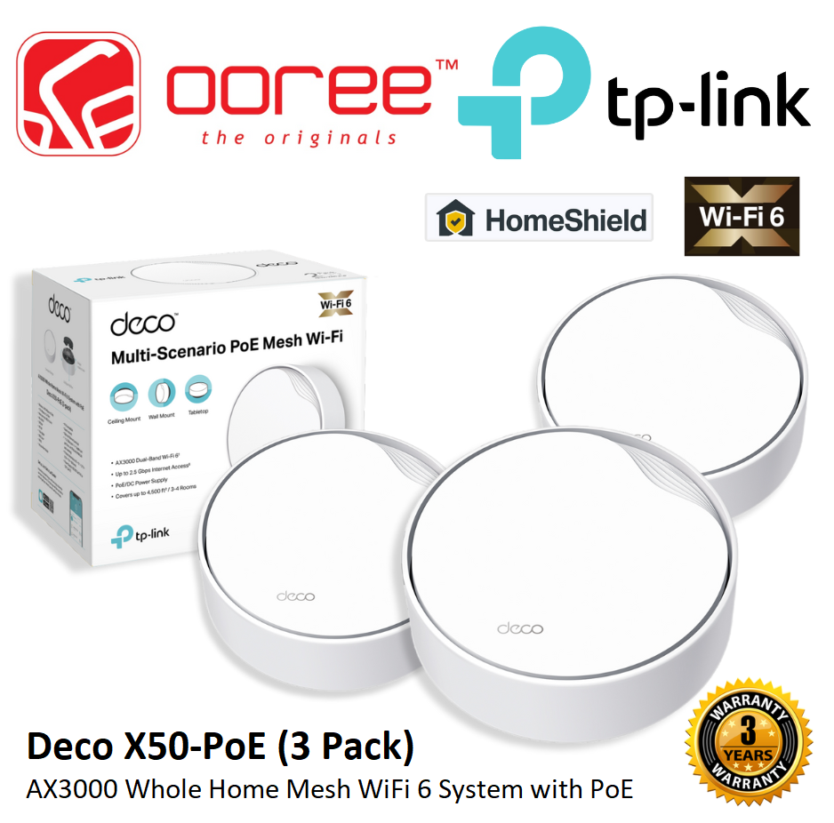 TP-LINK DECO X50-POE AX3000 WHOLE HOME MESH DUAL-BAND WIFI 6 SYSTEM ...