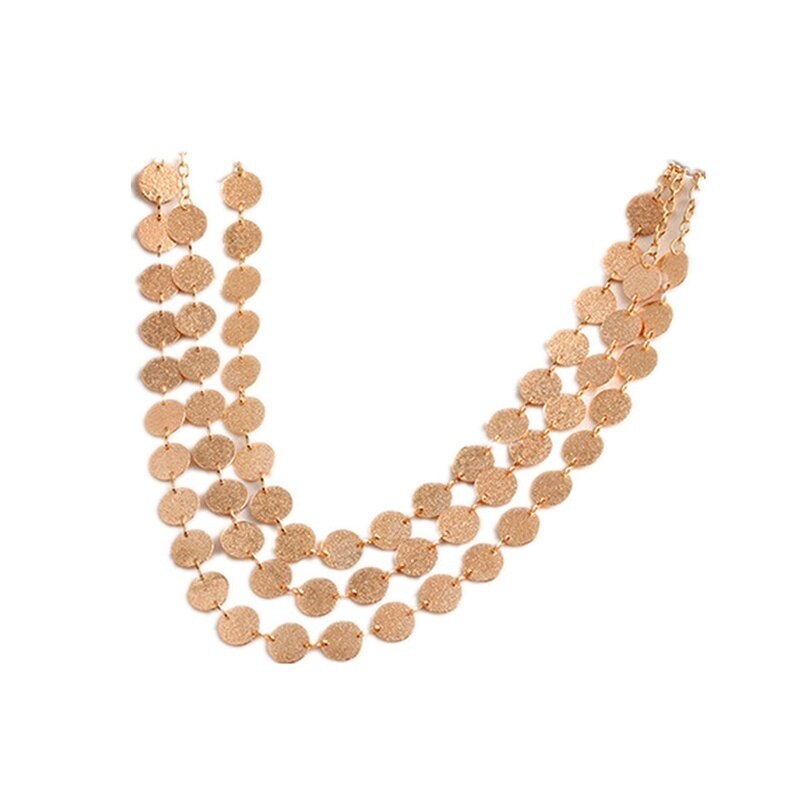 Women Multilayer Punk Coin Necklace Charm Choker Necklace Latest ...