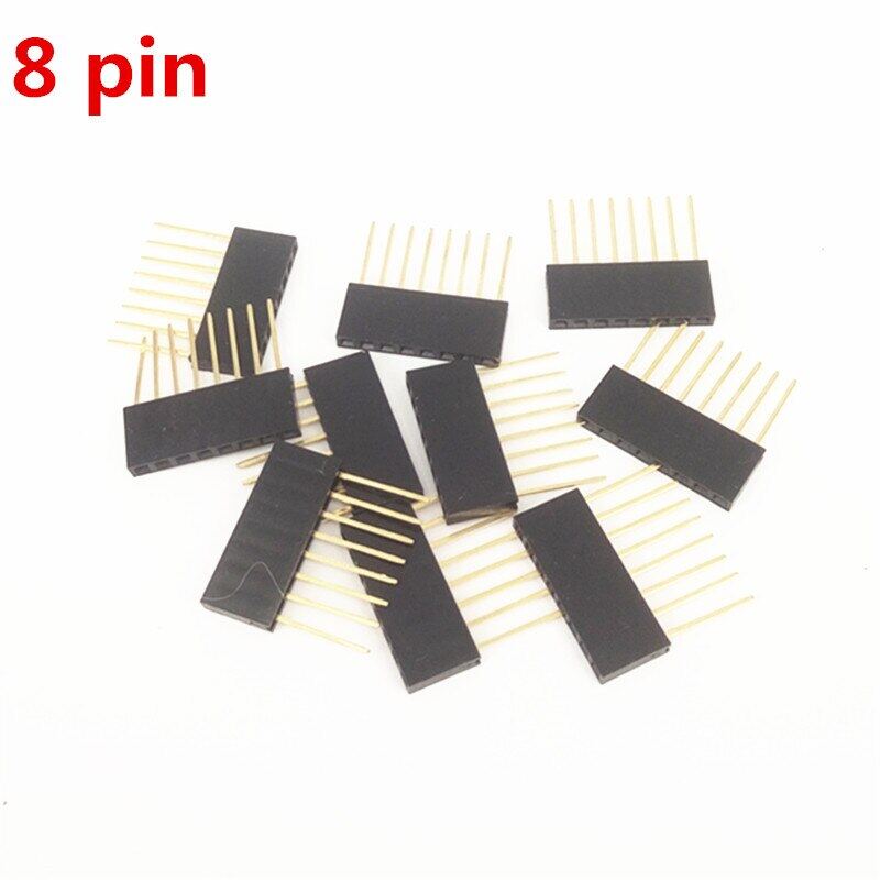 10pcs 8P Special Female Header Connector PC104 Long Female Header Connector 2.54 Spacing 1*8 Pin ...