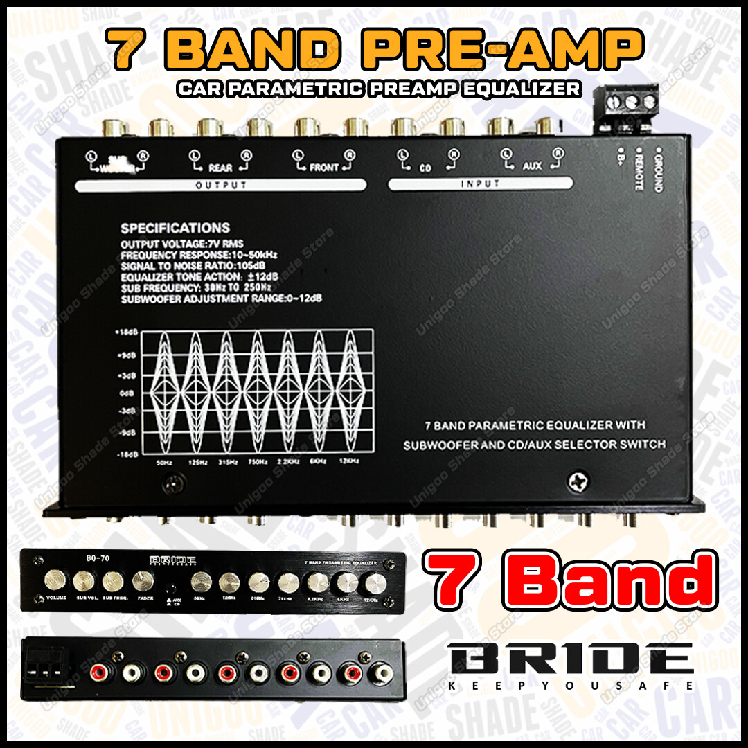 📢 7-Band Pre-Amp Parametric BRIDE Preamp With Subwoofer Output Suitable ...