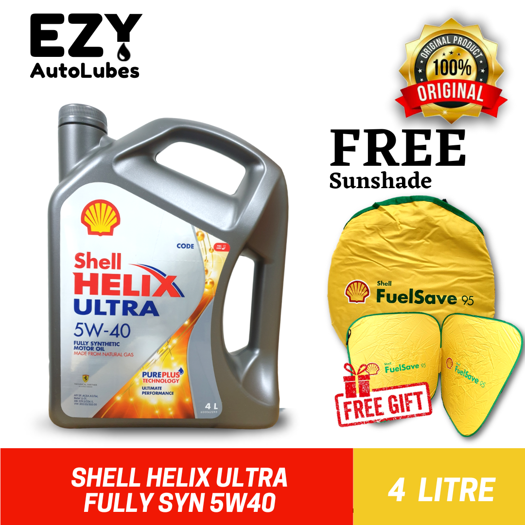 Shell Helix Ultra 5W40 4L FOC Shell Sunshade 100% ORIGINAL | Lazada