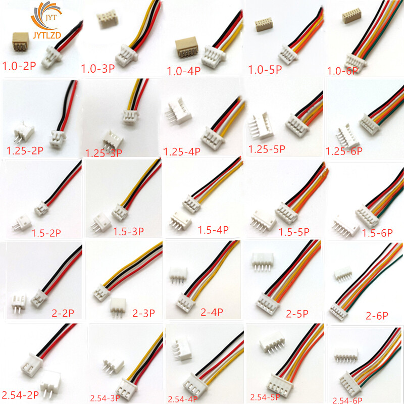 10ชุด SH 1.0Mm JST 1.25มม.ZH 1.5 PH 2.0สูง2.54มม.2Pin /3/4/5/6/7/8/10P ...